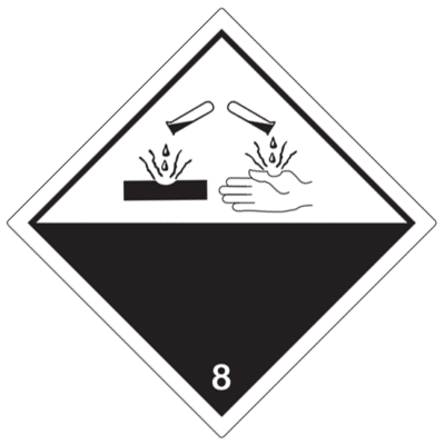 DG LABEL : CLASS 8 (10 PCS.) – DG-Packaging